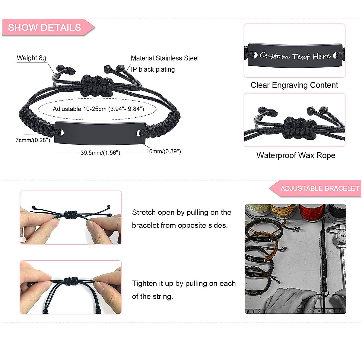XUANPAI Couples Bracelets for Him and Her,Personalized Stainless Steel Curb Chain Bracelets,Custom Matching Bracelets for Couples Birthday Valentine's Day Christmas Gift for Women Men (Style24)