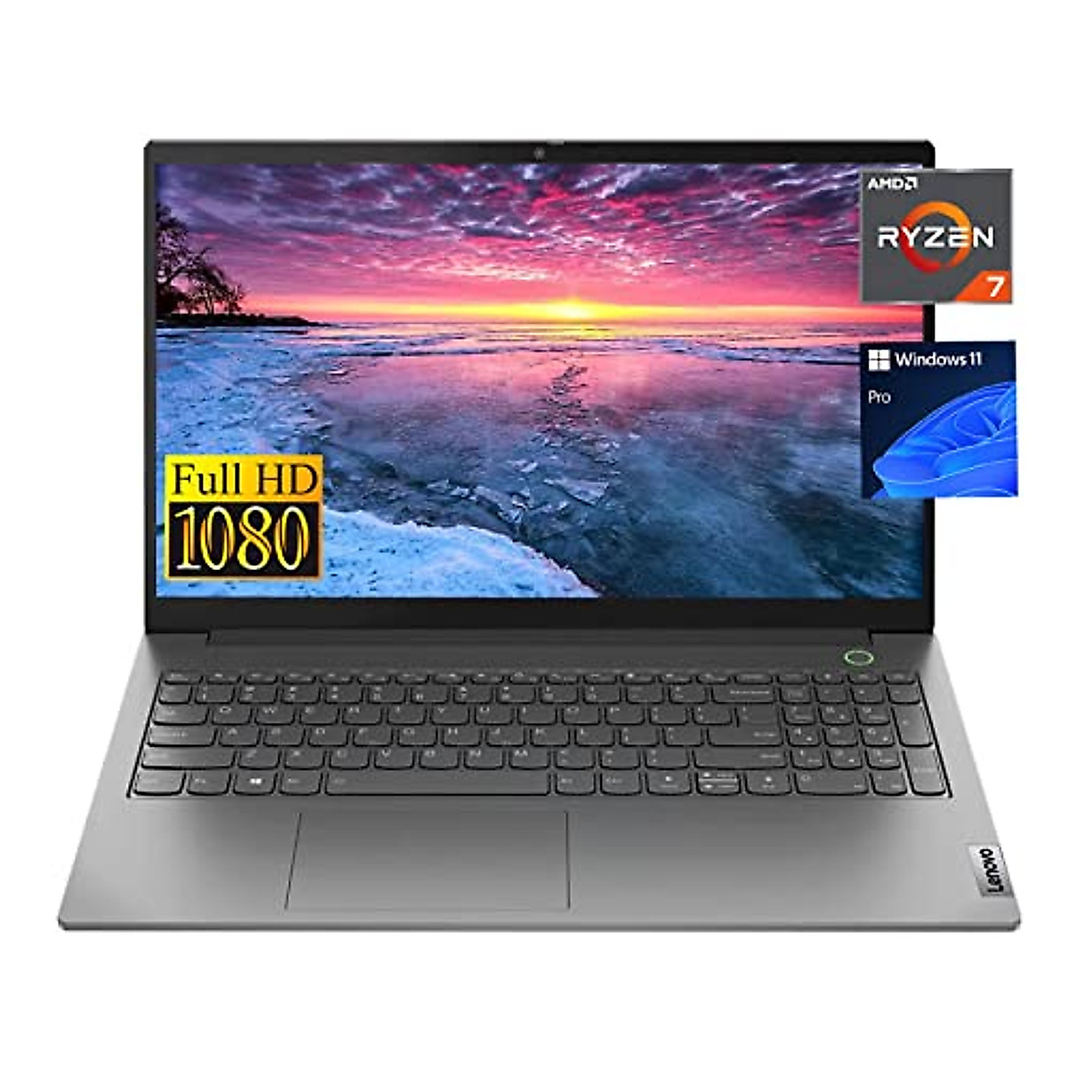 Lenovo 2023 ThinBook 15 15.6" FHD IPS Business Laptop, AMD 8 Cores Ryzen 7 5700U Up to 4.3GHz, 24GB RAM 1TB SSD, Fingerprint, Backlit KB, WiFi 6, Windows 11 Pro +CUE Accessories