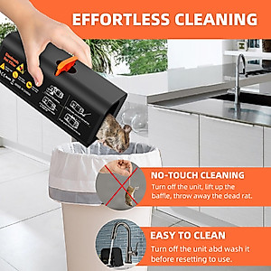 CritterTec Electric Mouse Trap, Electric Rodent Trap Killer for Home with Powerful Voltage Instantly Kills Rats and Mice in Living Room, Kitchen, Garage and More