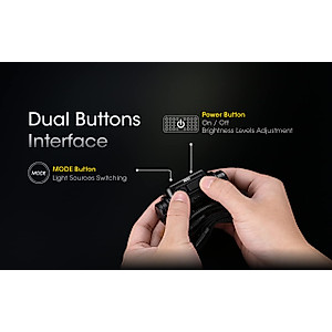 Nitecore NU43 Rechargeable Headlamp, 1400 lumens USB-C Bright Lightweight for Camping, Running, or Working, with Spotlight, Floodlight, Red Light