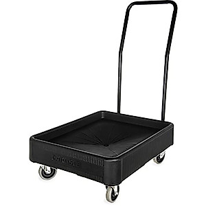 Carlisle FoodService Products XDL3000H03 Cateraide Polyethylene Dolly with Handle, 28-3/4" Length x 22-3/8" Width x 5" Depth, Black