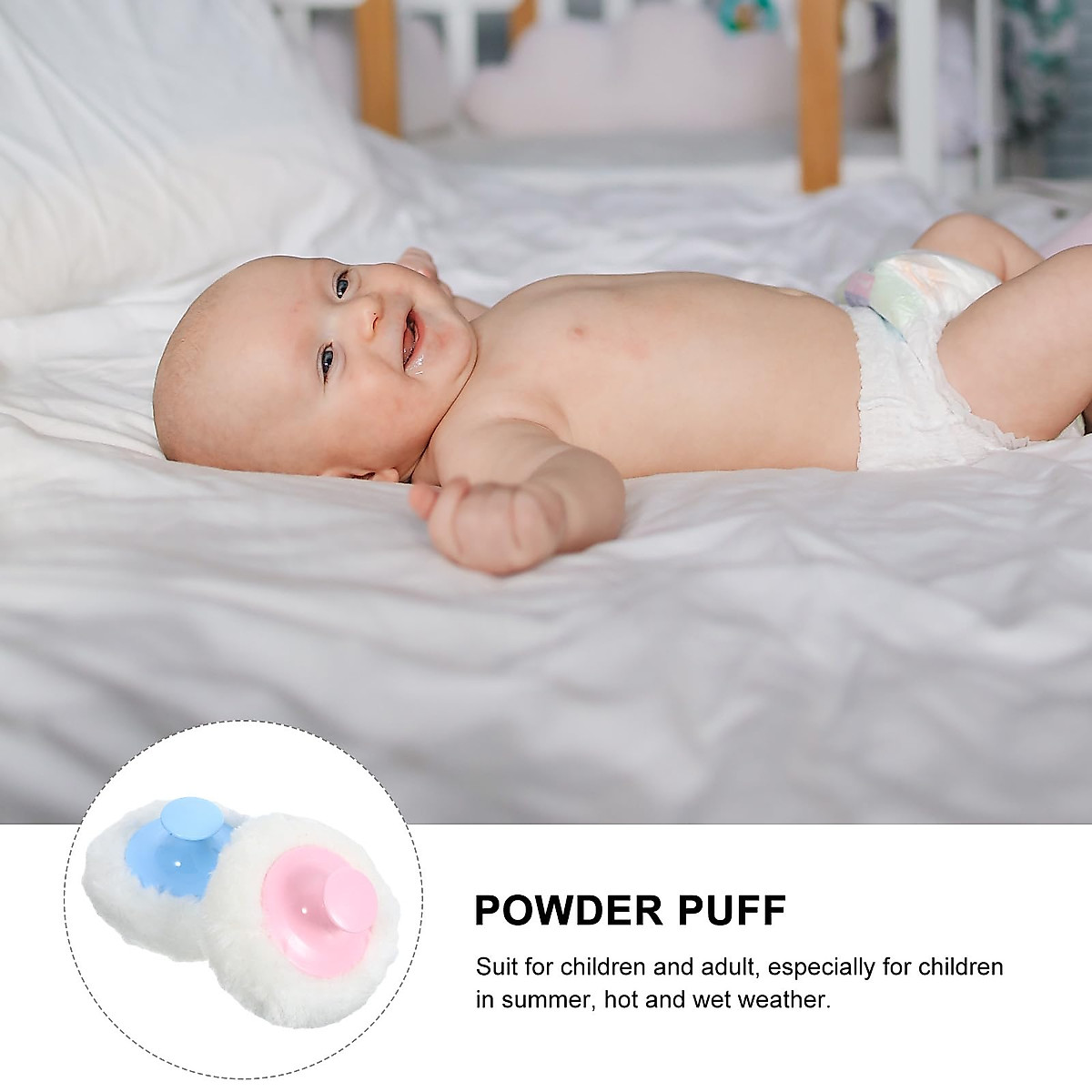 Powder Puff Body Powder Puff with Handle 4PCS