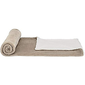 Amazon Basics Ultra-Soft Micromink Sherpa Blanket - Throw, Taupe