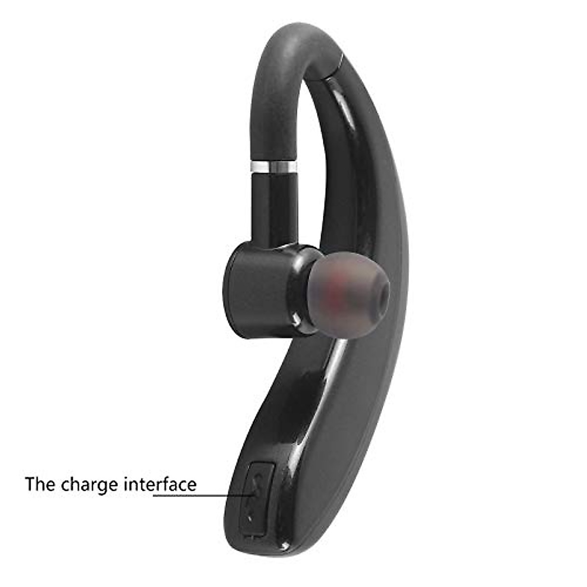 3C Light Bluetooth Headset,Wireless Earpiece V5.0 Ultralight Hands Free Single Ear Business Earphone Ear Hook Headphone with Mic for iPhone,Android Cell Phones Business/Office/Driving(Black)
