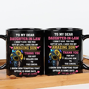 PerfectoStore Personalize Daughter-in-law gifts from Mother-in-law, To My Dear Daughter In Law I Gave You My Amazing Son- Christmas, Mothers day, Fathers day, Birthday gifts (Custom3)