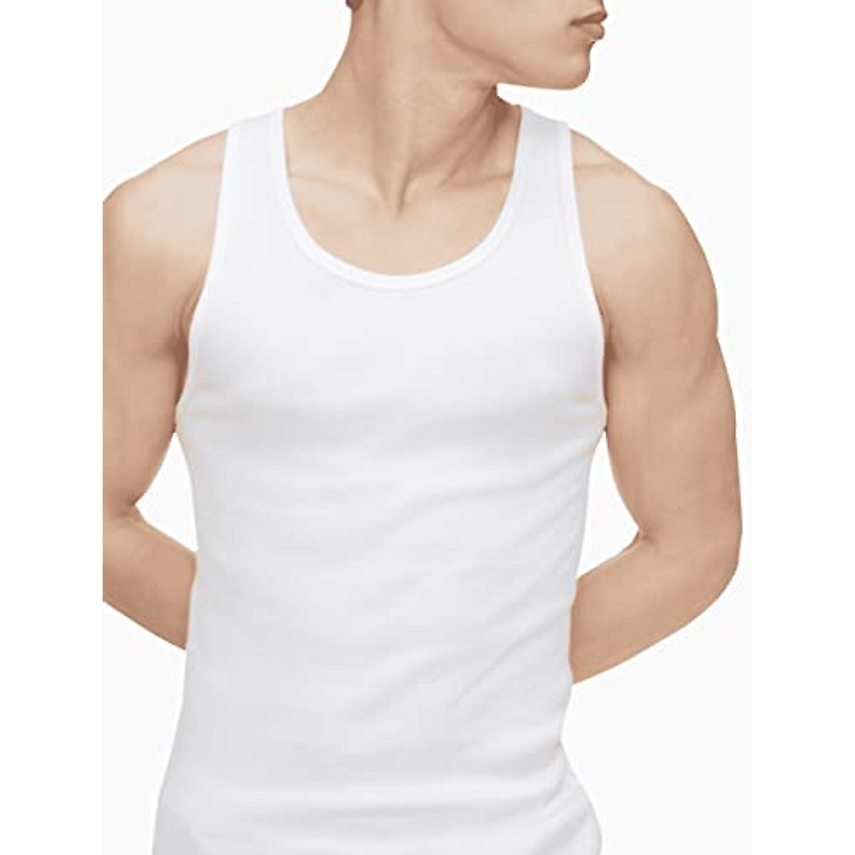Calvin Klein Men's Cotton Classics 5-pack Tanks, 3 White/2 Grey Heather, Medium