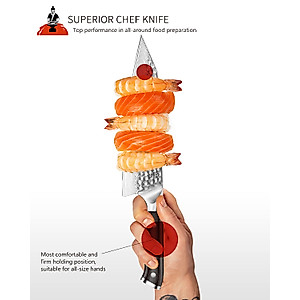 BRODARK Japanese Chef Knife, Damascus Chef Knife 8 inch with Japanese VG-10 Steel Core, Ultra-Sharp Professional Kitchen Knife, Handcrafted with Ebony Wood Handle, Holiday Gifts