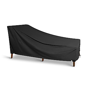 Chaise Lounge Cover - KHOMO GEAR - Panther Series - Heavy Duty Patio Furniture Cover - Black Outdoor
