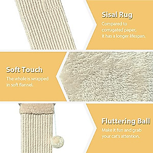 AGYM Cat Scratching Post, 32 Inch Large Cat Scratch Post for Adult Cats and Kittens, Nature Sisal Modern Cat Scratcher for Indoor Cats, Protect Your Furniture and Exercise Cats, Beige
