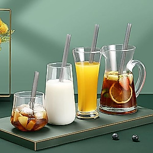 Reusable Food Grade Silicone Drinking Straws,Openable, Washable , Straight Smoothie Straws Cold and Hot Compatible,Long softy & Flexible Straws Green/5 Pcs