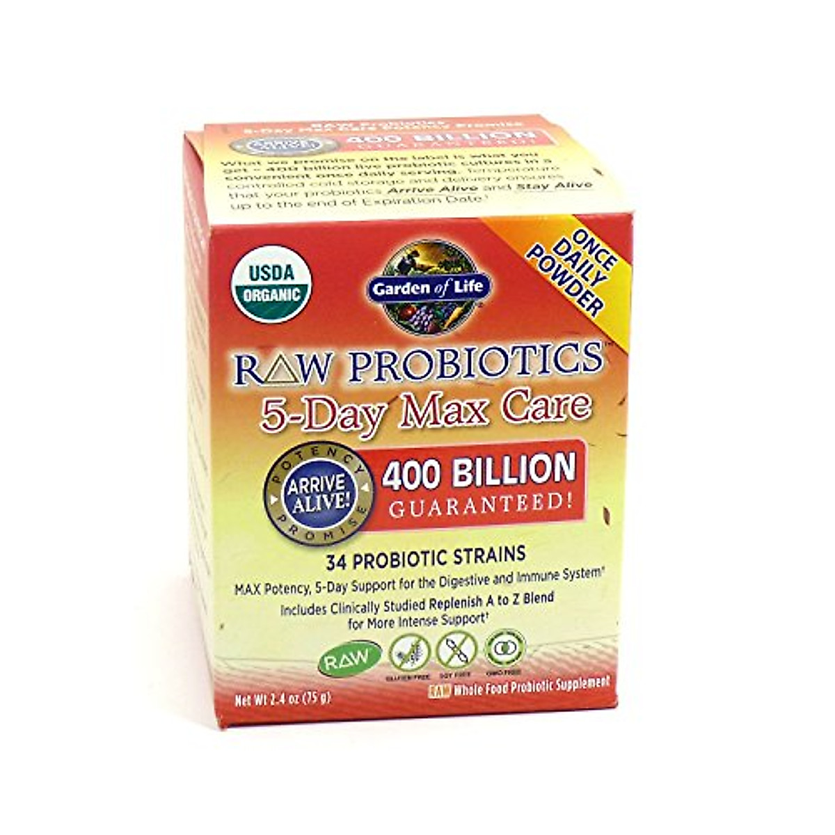 Garden of Life - Raw Probiotics 5-Day Max Care 34 Probiotic Strains - 2.4 oz. by Garden of Life
