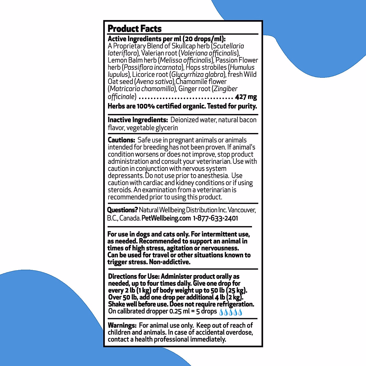Pet Wellbeing Stress Gold for Cats - Occasional High Stress and Restlessness, Supports Relaxation, Travel, Vet Trips, Skullcap, Valerian - Veterinarian-Formulated Herbal Supplement 2 oz (59 ml)
