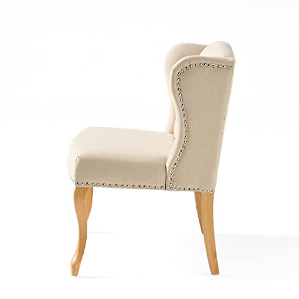 Christopher Knight Home Adrianna Wingback Button-Tufted Fabric Loveseat, Natural Plain