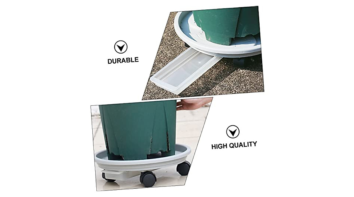 MERRYHAPY Movable Flower Pot Caddy with Swivel Wheels | Heavy Duty Support