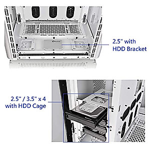 Thermaltake Level 20 HT Snow Edition 4 Tempered Glass Type-C Fully Modular E-ATX Full Tower Computer Chassis with 2 140mm Top Fan Pre-Installed CA-1P6-00F6WN-00