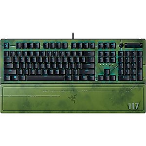 Razer BlackWidow V3 Mechanical Gaming Keyboard: Green Mechanical Switches - Tactile & Clicky - Chroma RGB Lighting - Compact Form Factor - Programmable Macros - Halo Infinite
