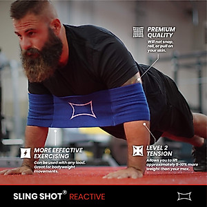 Sling Shot Mark Bell Reactive Exercise Assistance Workout Band for Men and Women to Assist with Bench Press, Dips, and Push Ups – (Level 2 Tension) (XL)