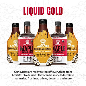 Lakanto Sugar Free Maple Syrup - Monk Fruit Sweetener, Keto Diet Friendly, Vegan, 1g Net Carbs, Pancakes, Waffles, Oatmeal, Coffee, Tea, Granola, Frosting, Marinade, Dressing (13 Fl Oz - Pack of 1)