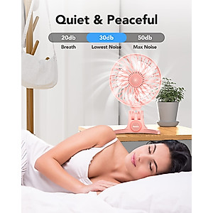 AaoLin USB Desk Fan, Small Fans with CVT Variable Speeds, Strong Cooling Airflow, Quiet Portable, Desktop Mini Personal Table Fan for Room, Home,Office, Bedroom, Pink