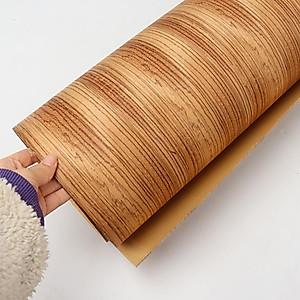 Aibote Natural Zebra Wood Veneer Furniture Restoration Sheets(60x250CM) Wooden DIY Material for Speaker Showcase Cabinets Table Shelves Kitchen Hotel(Flat Cut)