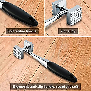 Eligara Meat Tenderizer Tool, Dual-Sided Nails Meat Mallet, Meat Hammer Lightweight & Durable - Kitchen Cooking Tool Best for Tenderizing, BBQ, Marinade