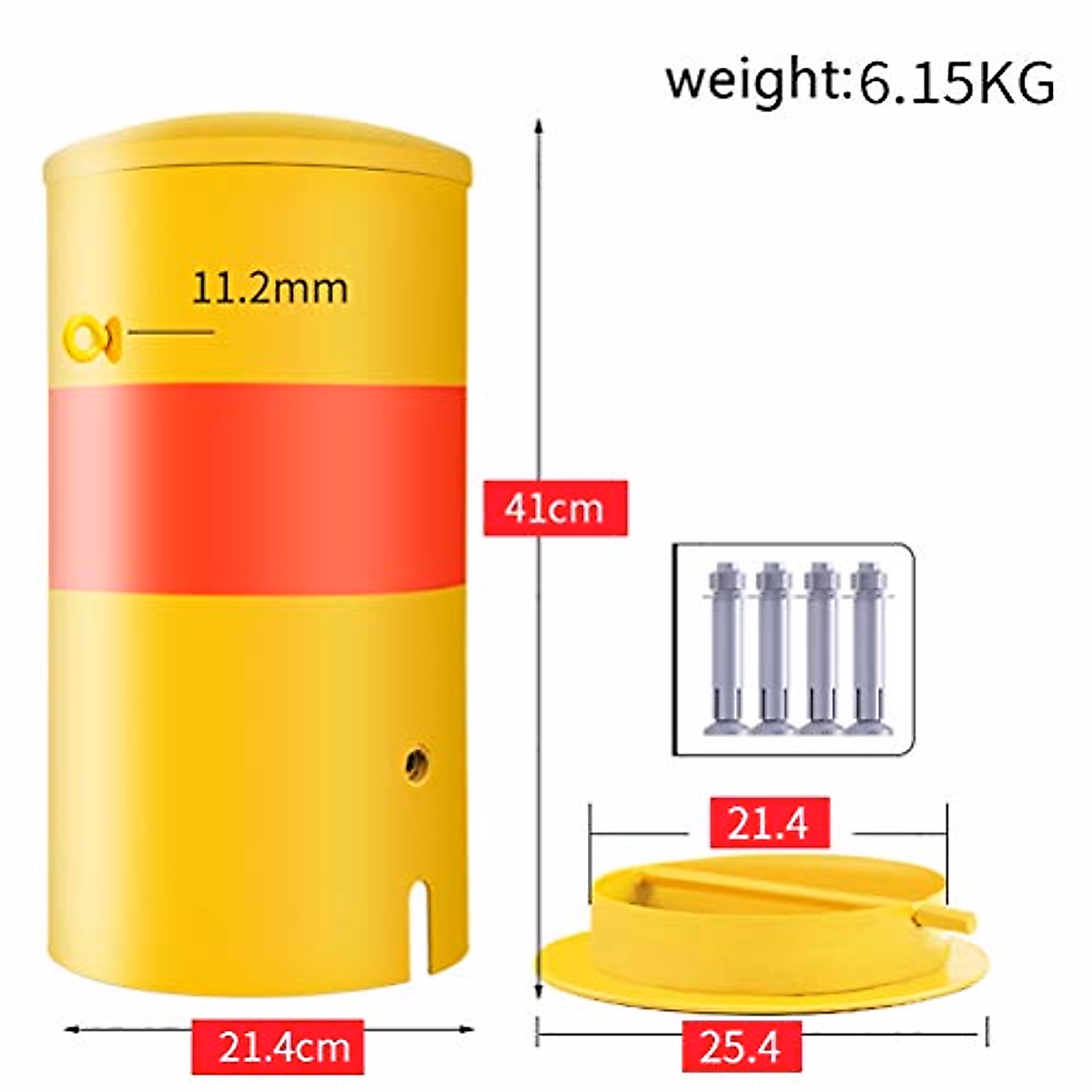 Bollard's Locking Arm Features Reflective Tape,Car Park Driveway Guard Saver,Space Saver,Easy Installation Private Car Parking Space Lock