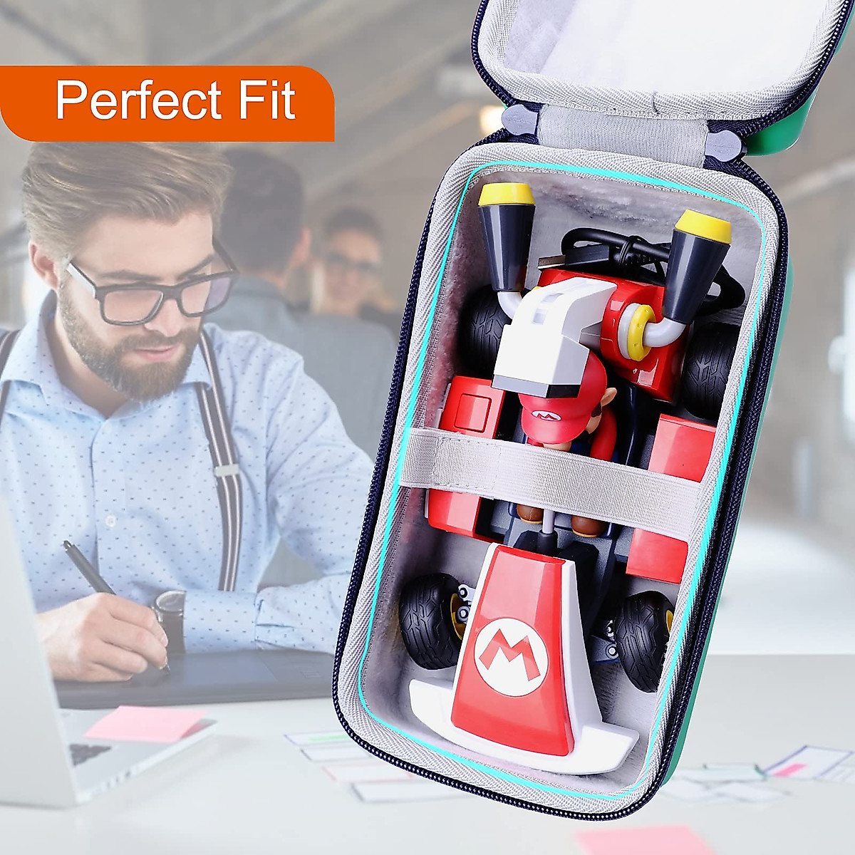 L LTGEM Storage Case for Mario Kart Live: Home Circuit -Luigi Set - Nintendo Switch Luigi Set Edition - Travel Protective Carrying Bag(Green)