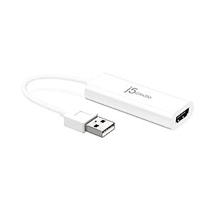 j5create USB to HDMI Display Adapter- USB to HDMI 1080P Cable Converter Adapter for Windows (JUA195)