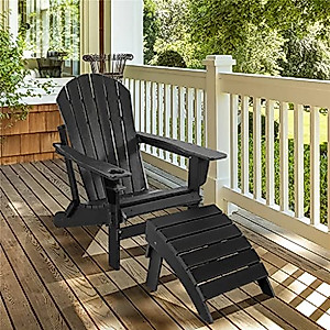 ZHYH Folding Chair Footstool All Weather Black