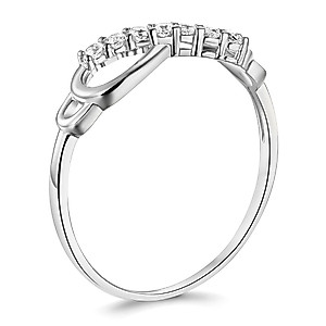 GM Wedding Collection 14k White Gold Infinity Promise Ring - Size 6