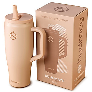 Hydracy Soulmate 40oz Tumbler with Handle and Flip Straw - 100% Leakproof Reusable Insulated Cup with Stainless Steel Straw - Cupholder Friendly Rubber Base Travel Mug - Gifts for Women & Men