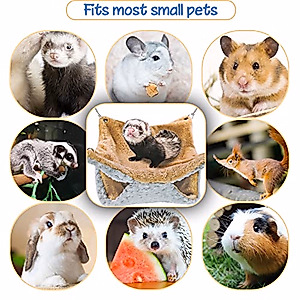 RAYFARMO Ferret Rat Hammock,Guinea Pig Hammock for Cage with Soft Plush,Cage Accessories for Ferret,Rat,Guinea Pig,Chinchilla,Mice,Small Animal Pet Sleep Hanging Bed