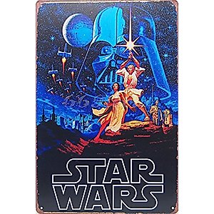 1977 Star Wars Poster, Metal Tin Sign, Vintage Style Wall Ornament Coffee & Bar Decor, Size 8" X 12"