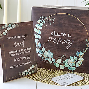 Kate Aspen Celebration of Life Memory Funeral Guest Book and Box for Memorial Service Bereavement Cards, Prayer Cards - Hard Cover Book, Box, 50 Memory Cards and Binder Rings