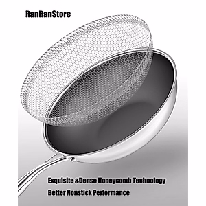 Cyrder Stainless Steel Frying Pan, honeycomb wok, 9 inch