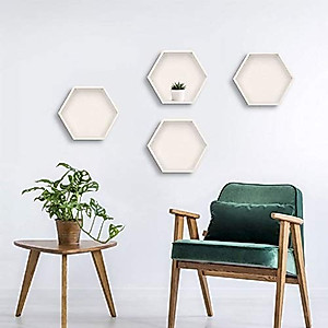 LLRYN Hexagonal Floating Shelf Wall-Mounted Rack, Modern and Simple Wooden, six Colors, Suitable for Bedroom, Bathroom, Living Room, Kitchen, etc. (Color : E)