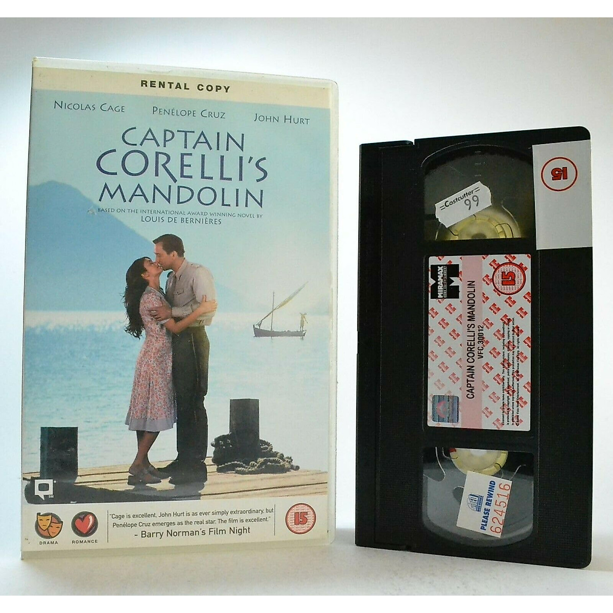 Captain Corelli's Mandolin: Romance/Drama - Large Box - N.Cage/P.Cruz - Pal VHS