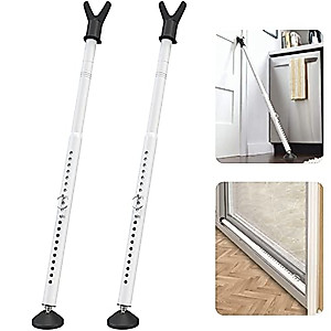 YeYeBest Sliding Door Security Bar & Door/Window Lock Security Door 2 Pack Stop Home Security Bar 28-45Inch Door Jam Adjustable from Inside for Apartment Bedroom Bottom of Door Heavy Duty Interior