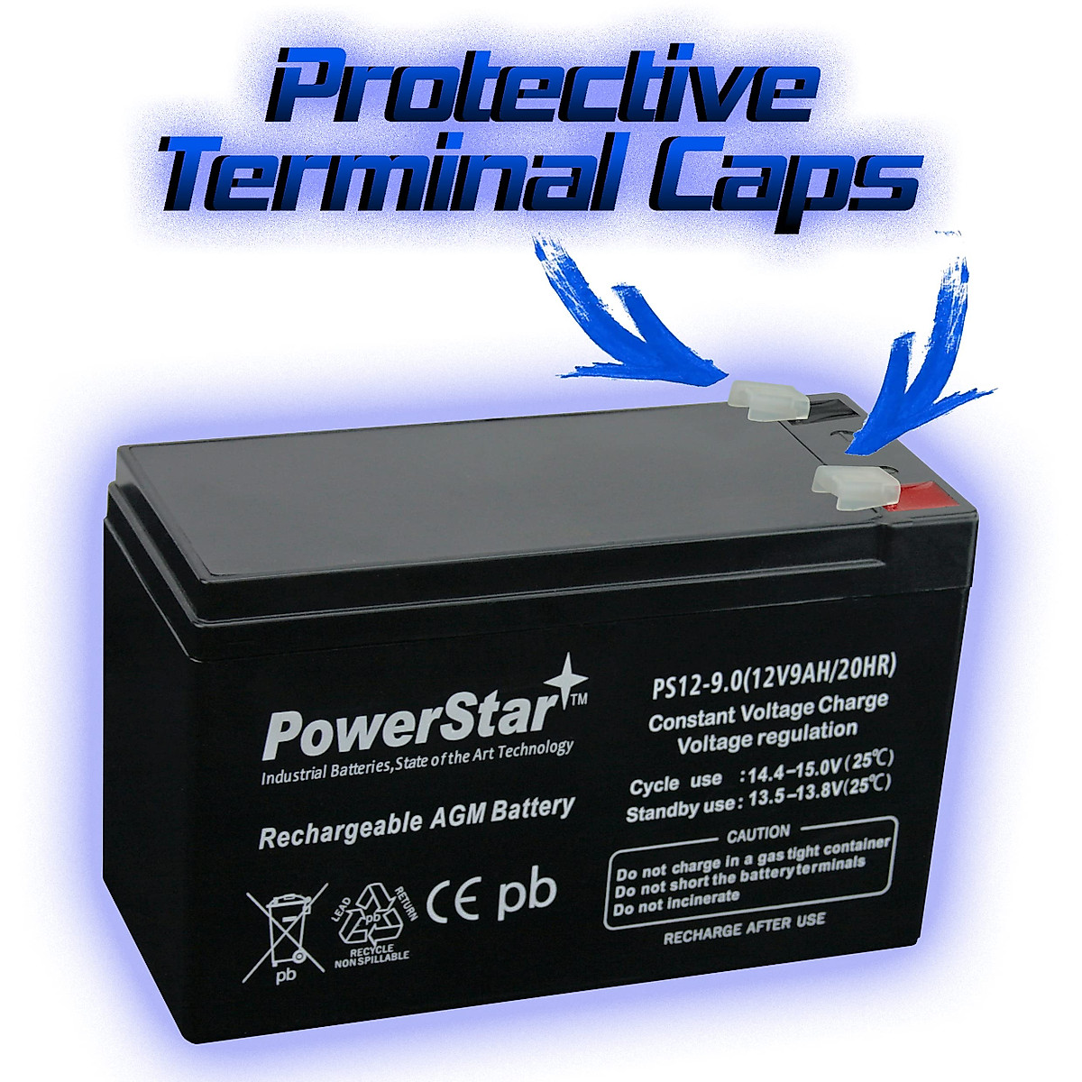 PowerStar Battery 12V 9Ah Upgrade for Peg Perego Slim Battery Holds Longer Charge