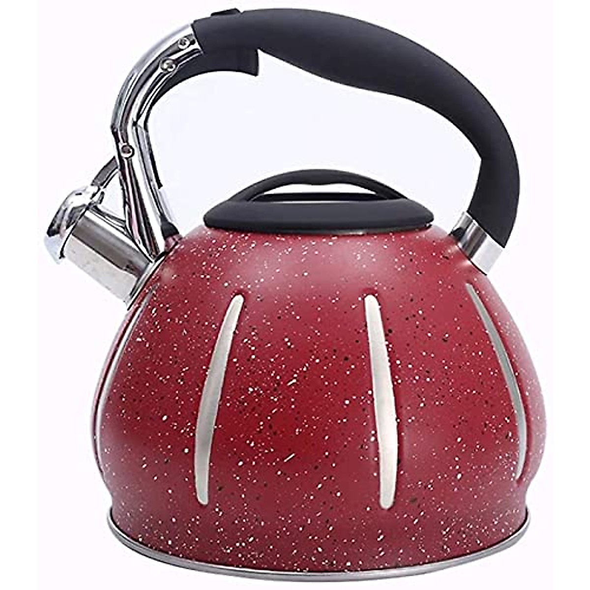 Tea Kettle Whistling Tea Pots Red Stainless Steel Whistling Tea Kettle Camping Kettles with Heat-Resistant Handle for Tea Coffee Milk Chihen220114(Color:Red;Size:3L)
