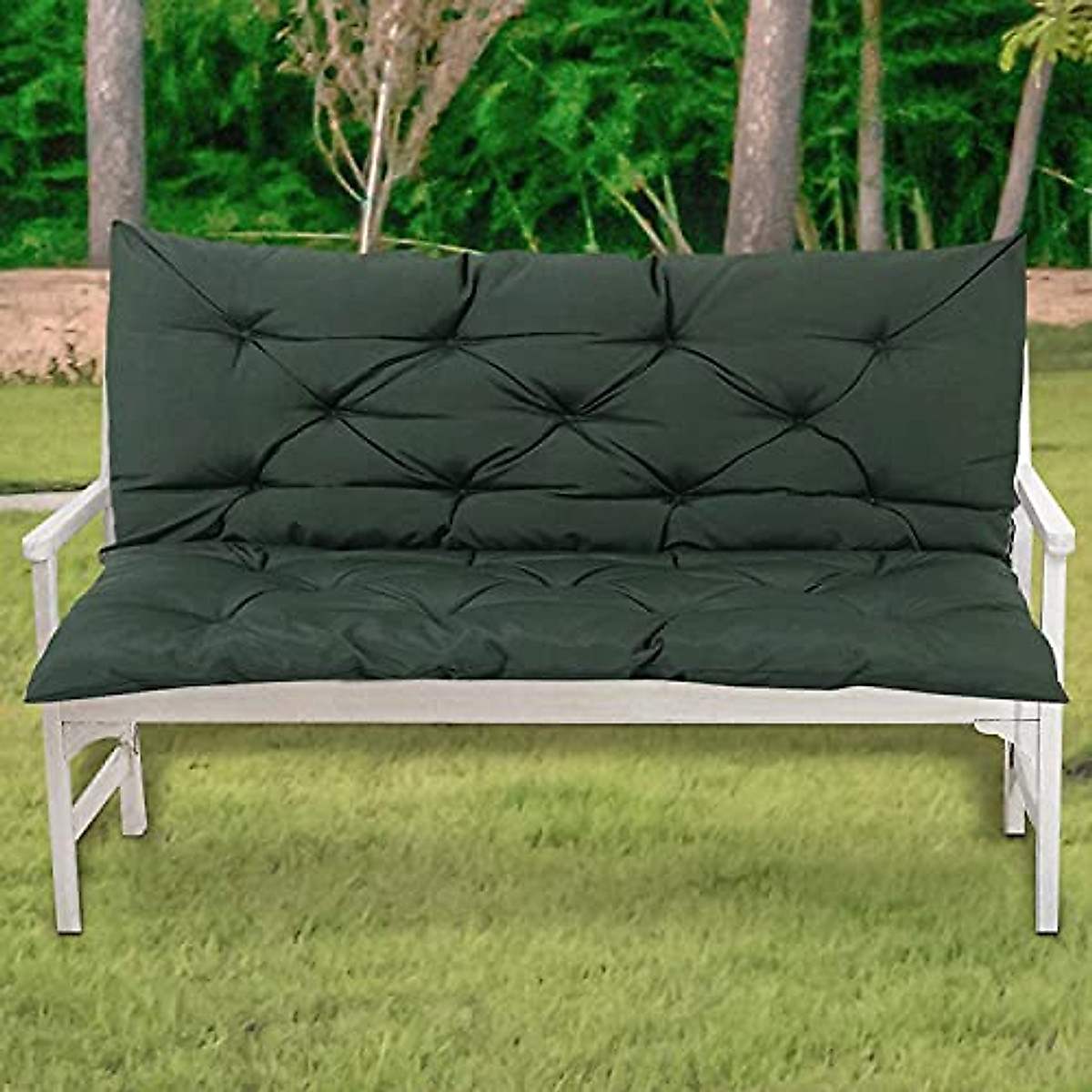 Bench Pad Cushion Replacement 2 or 3, Seat Waterproof Soft Bench Cushions with Backrest, Seat Replacement Mat Non Slip Thick Garden Bench Seat Cushion Lounger Chairs Pad for Outdoor Patio Swing