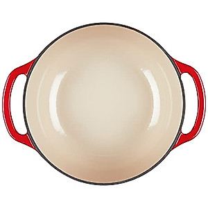 Lodge 4.5 Quart Enameled Cast Iron Dutch Oven with Lid – Dual Handles – Oven Safe up to 500° F or on Stovetop - Use to Marinate, Cook, Bake, Refrigerate and Serve – Island Spice Red