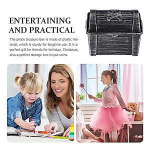 TOYANDONA Treasure Chest Piggy Bank Decor Pirate Party Supplies Pirate Ornament Pirate Treasure Chest Mini Pirate Chest Pirate Birthday Party Supplies Child Toy Gift Box Plastic