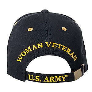 United States Army Woman Veteran Embroidered Adjustable Black Baseball Cap