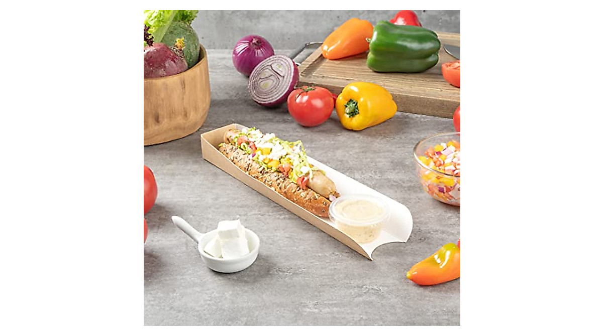 Stylish & Eco-Friendly Hot Dog Trays - 200 Pack