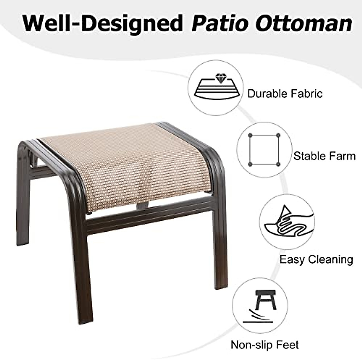 Sunny Furnishings San Diego Ottoman Set of 2