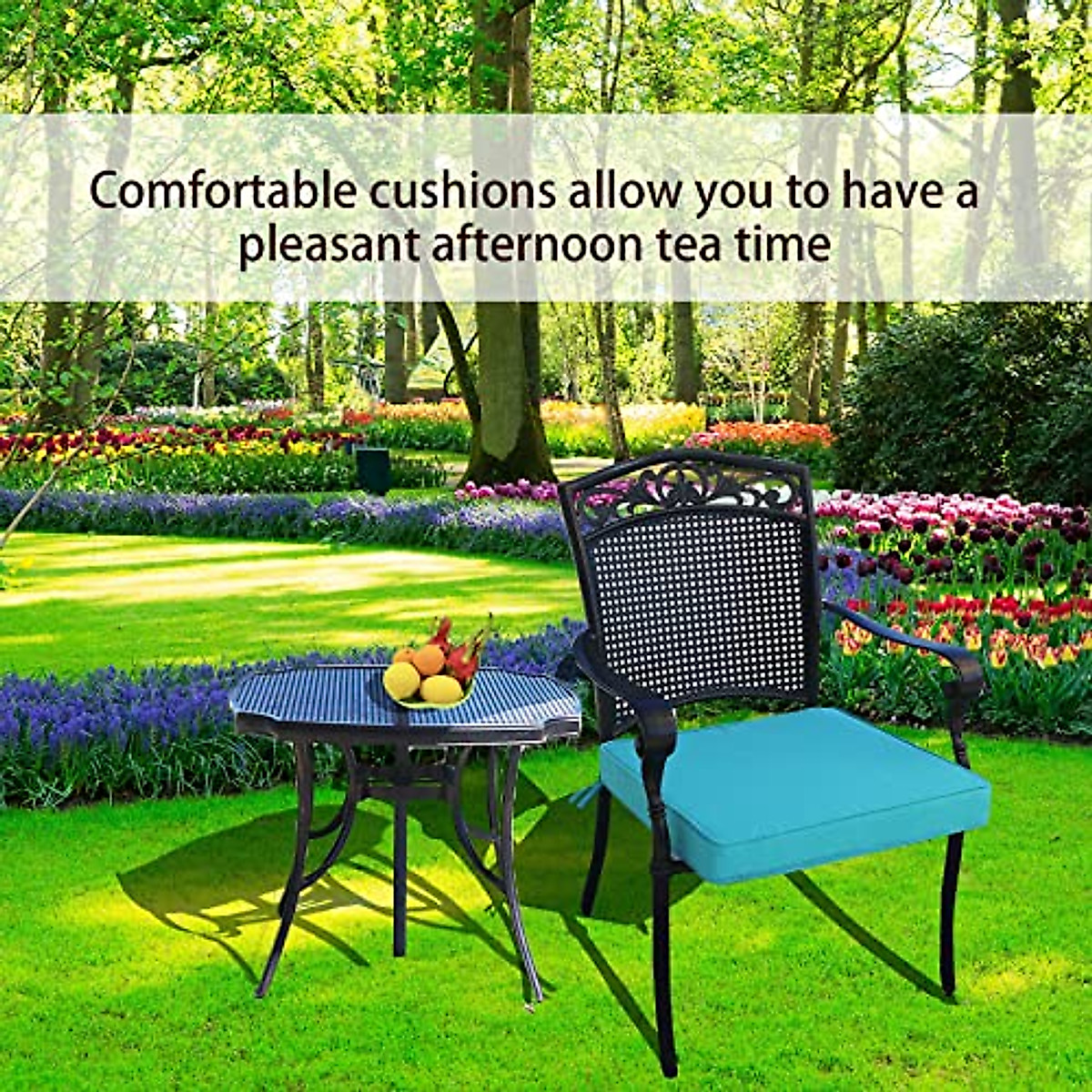 Sunshine Outdoor Patio Chair Cushion Outdoor Seat Cushions for Patio Furniture 20x20x3.9 inch Set of 4 Green