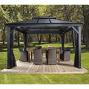 Sojag Outdoor 10' x 14' Mykonos Double Roof Hardtop Gazebo Outdoor Sun Shelter