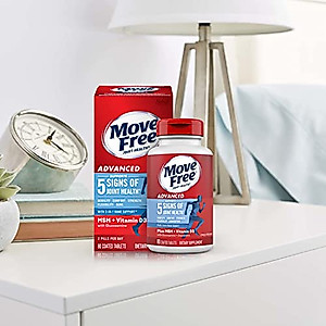 Glucosamine Chondroitin MSM & Vitamin D3 Joint Health Supplement, Move Free Advanced Joint Support Tablets For Men & Women (80cnt box), With Vitamin D3 To Support Bone & Immune Health