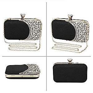 UBORSE Women Clutch Bag Rhinestone Bling Sequin Evening Bags Vintage Crystal Beaded Wedding Cocktail Party Purse